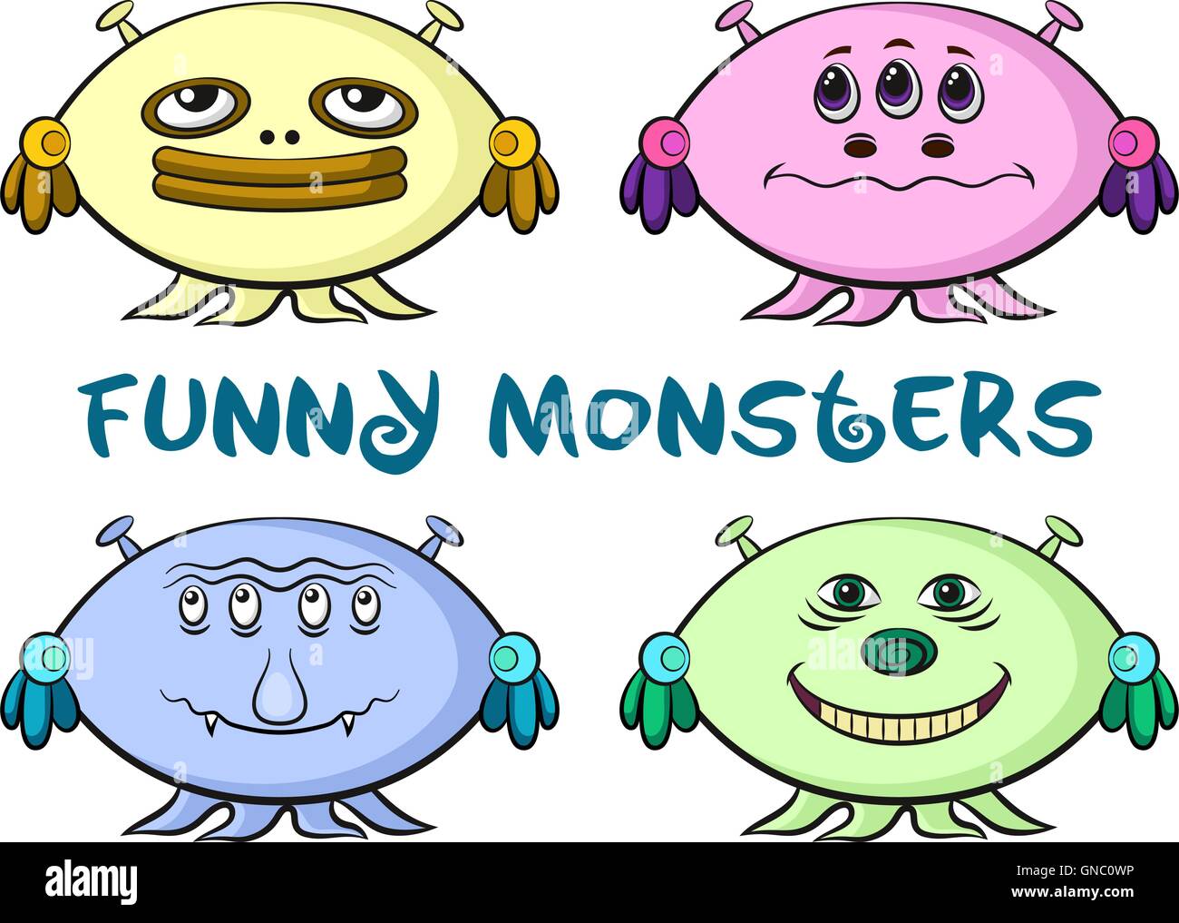 Cartoon Monsters Set Stock Vector Image & Art - Alamy