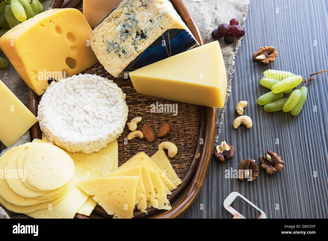 Various types of cheese set Stock Photo - Alamy