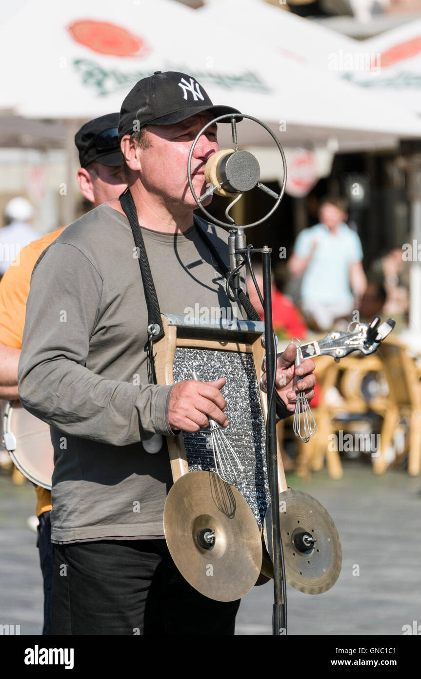A live band performing in Staroměstské náměstí, (Old Town Square ...