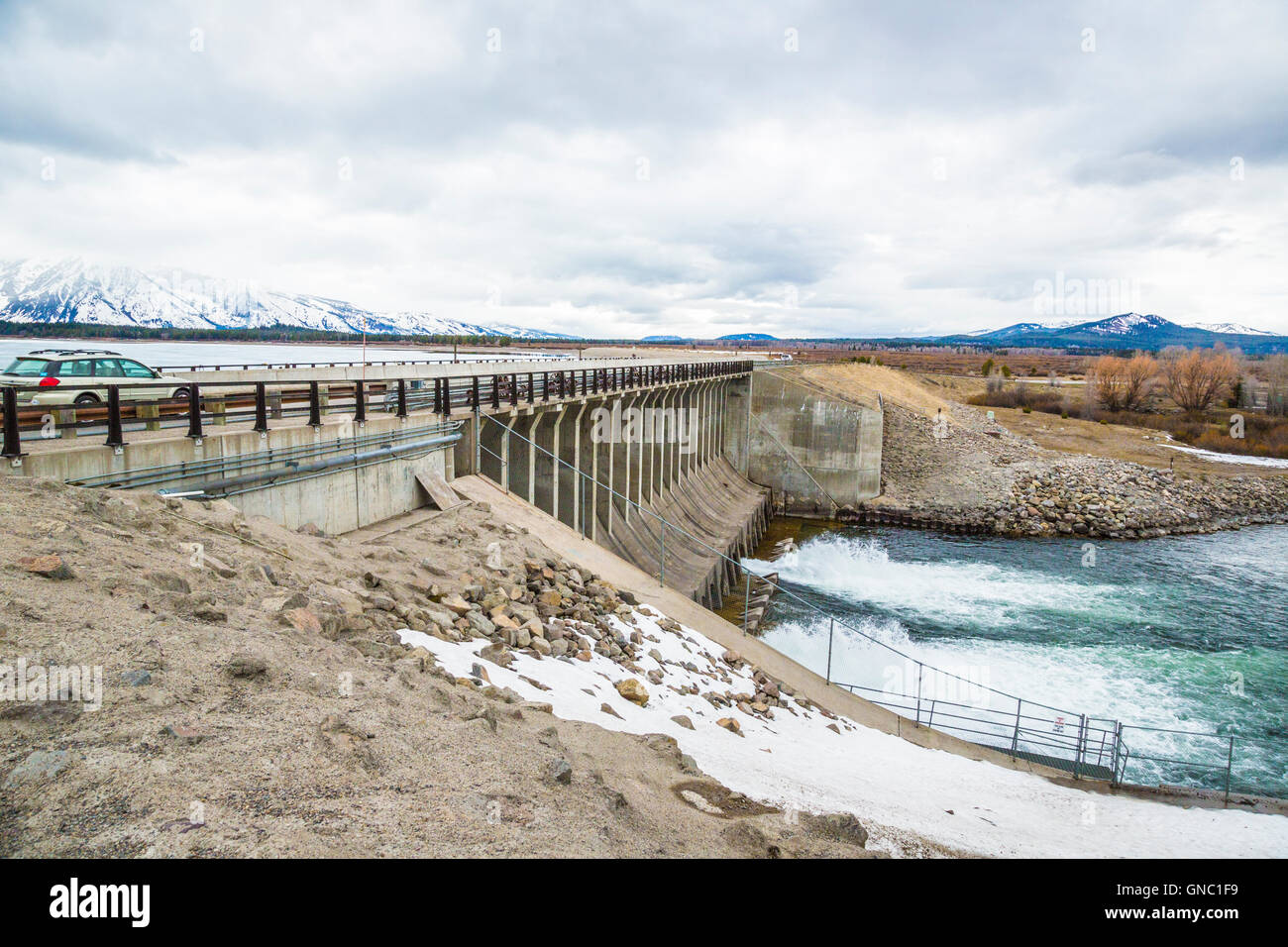 Jackson Lake and Dam and Reservoir Stock Photo - Alamy