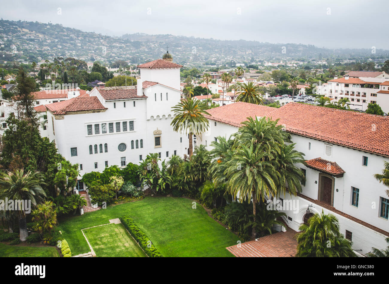Exterior View of Santa Barbara County Courthouse, California, USA Stock ...
