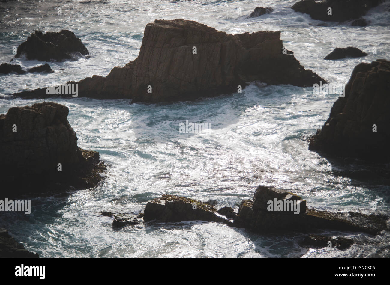Jagged Rock Formations in Ocean, Soberanes Point, Garrapata State Park ...
