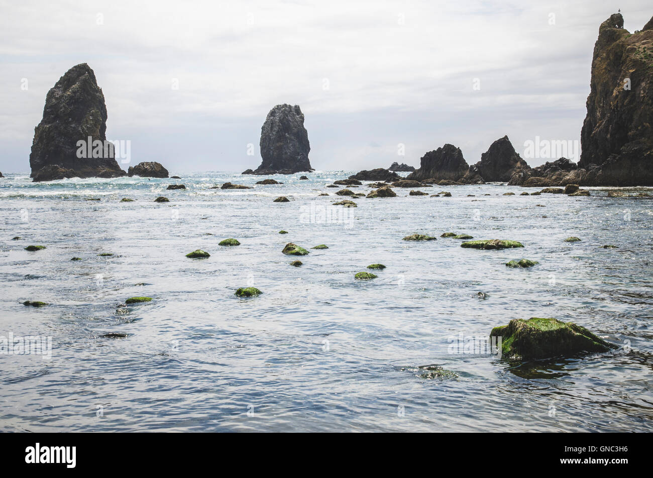 Rock Formations, Canon Beach, Oregon, USA Stock Photo - Alamy