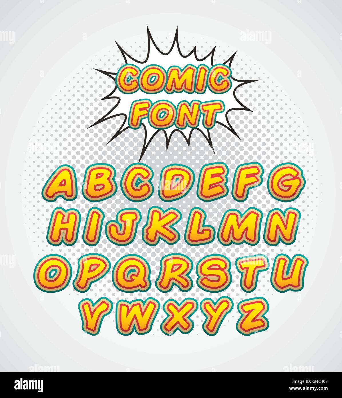 comic font alphabet pop art Stock Vector Image & Art - Alamy