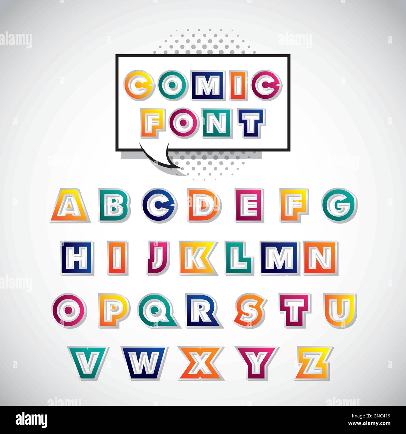 comic font alphabet pop art Stock Vector Image & Art - Alamy