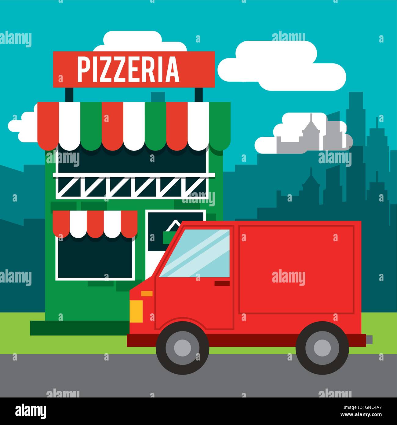Vector image pizza delivery Stock Vector Images - Alamy