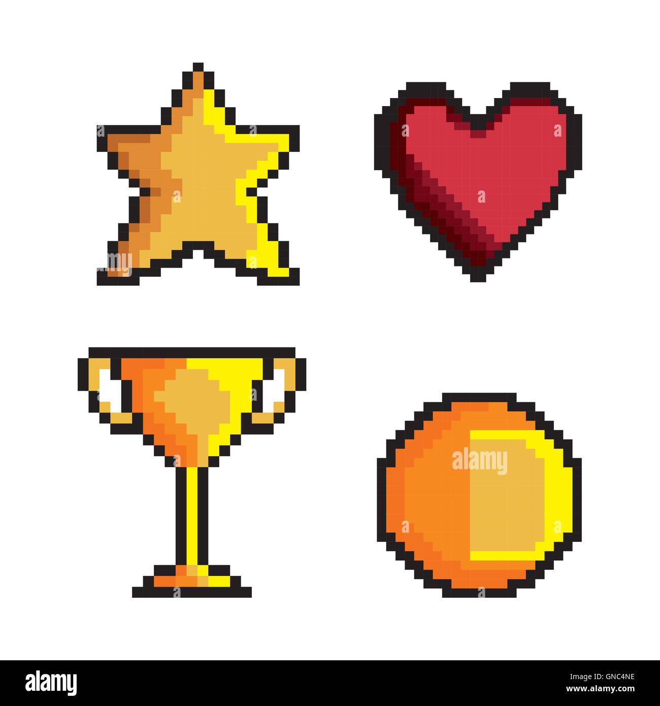 8bit retro game icons set hi-res stock photography and images - Alamy