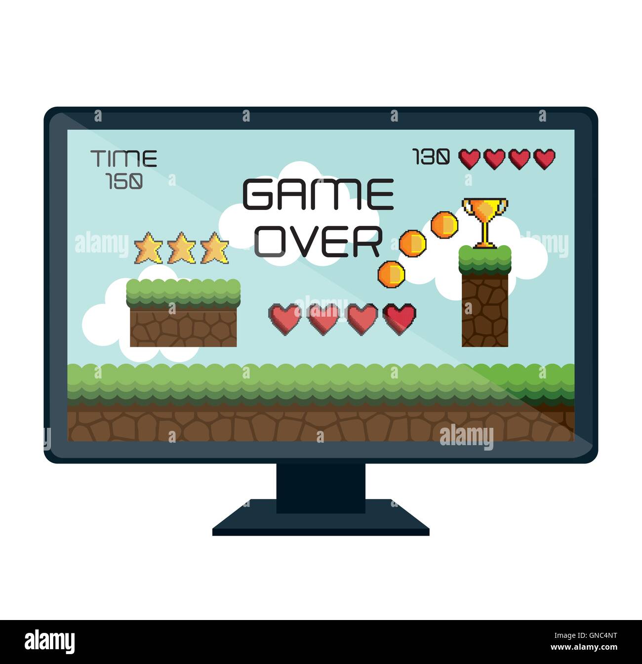video game interface isolated icon Stock Vector Image & Art - Alamy