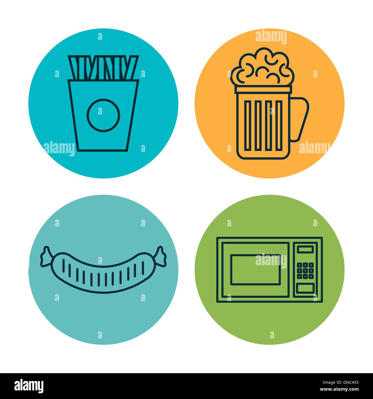 kitchen utensils and food isolated icons Stock Vector Image & Art - Alamy