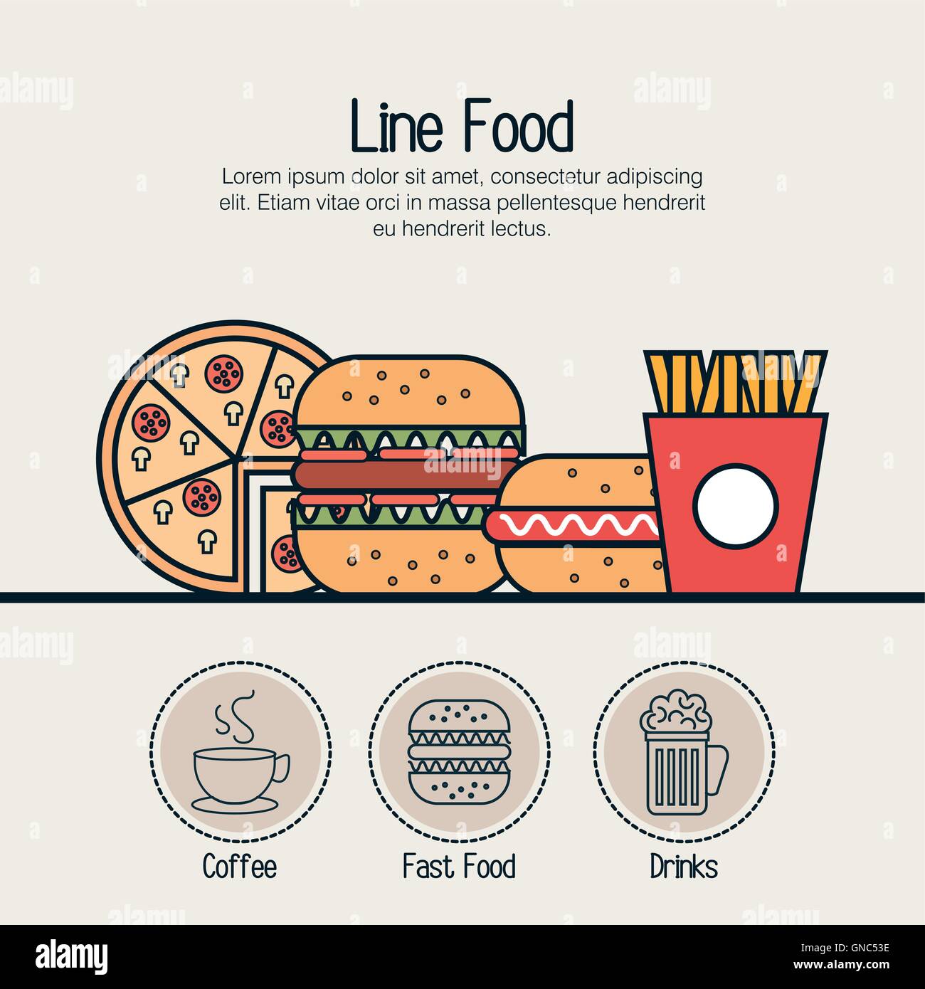 set food line isolated icons Stock Vector Image & Art - Alamy