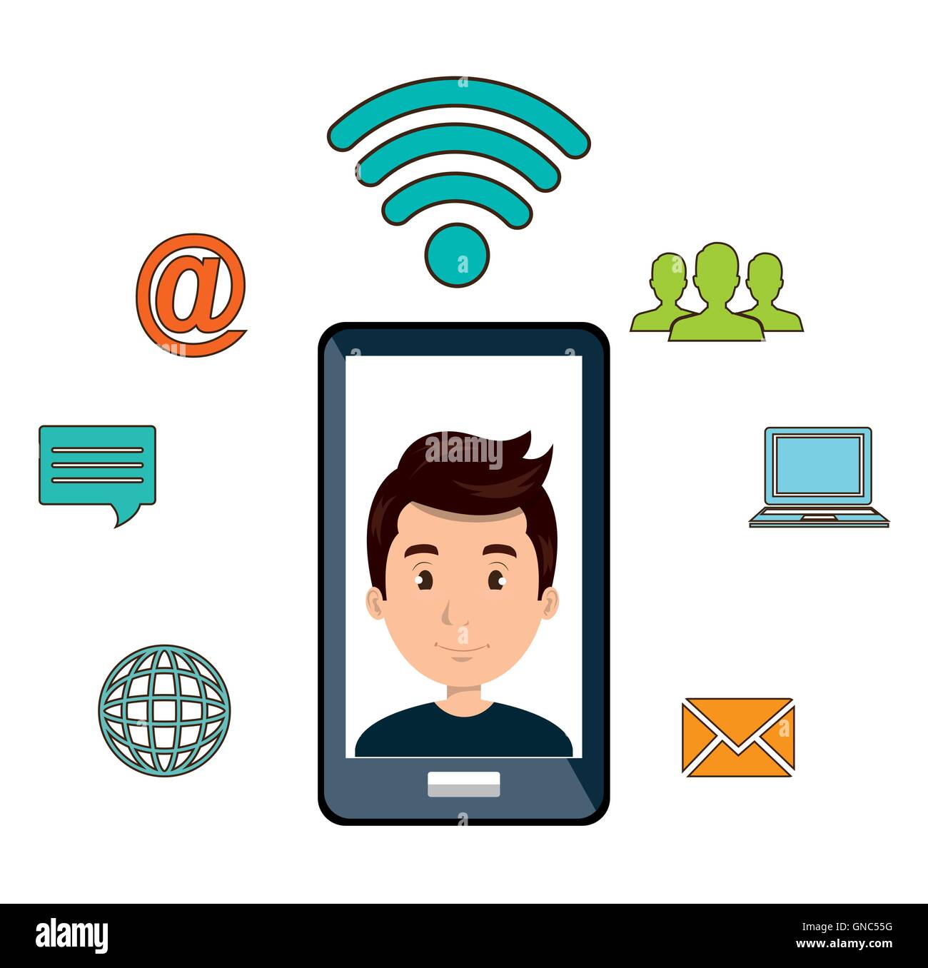 internet communication technology isolated icon Stock Vector Image ...