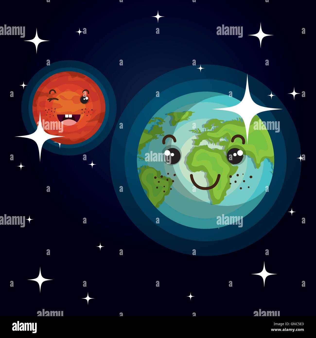 planet character space background Stock Vector Image & Art - Alamy