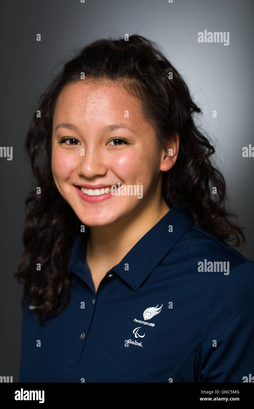 Paralympic GB's Alice Tai during a media session at the London Aquatics ...