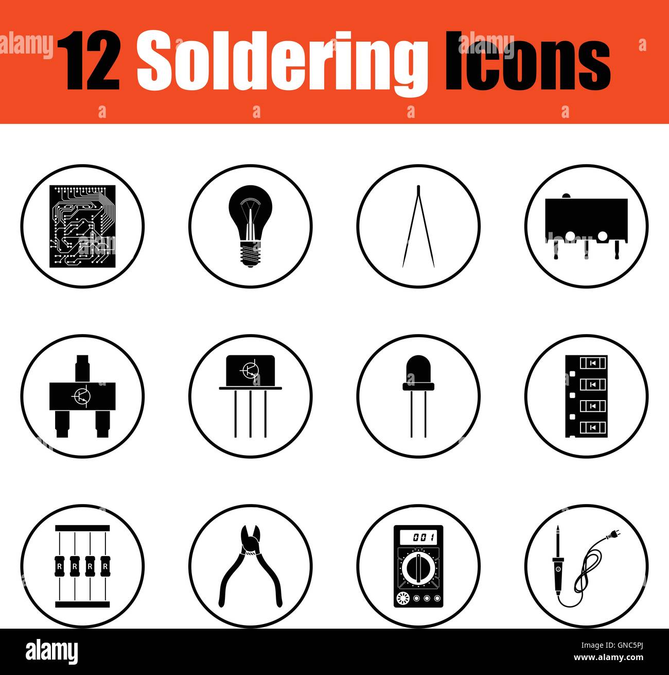Set of soldering icons. Thin circle design. Vector illustration Stock Vector Image & Art - Alamy
