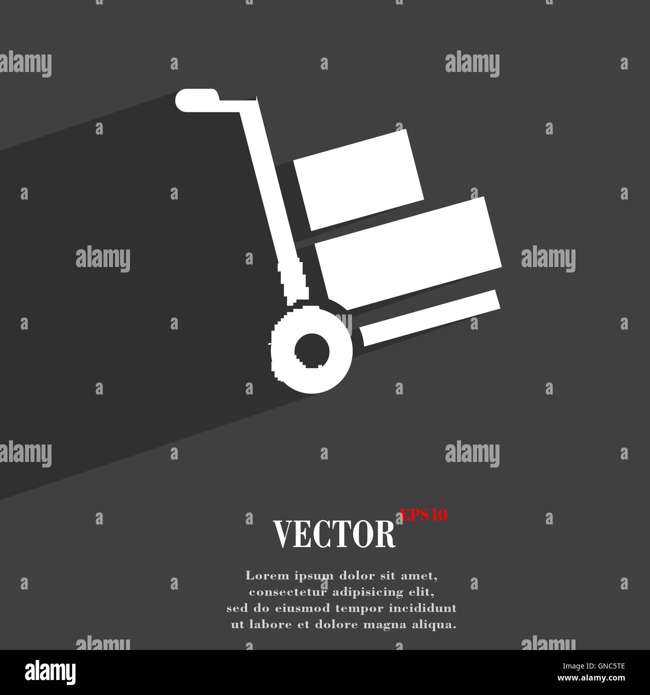 Loader symbol Flat modern web design with long shadow and space for ...