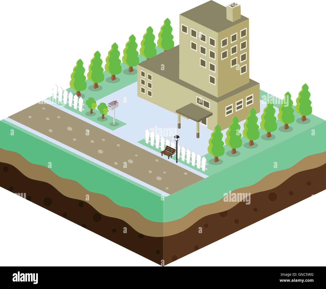isometric residential view cartoon theme Stock Vector Image & Art - Alamy