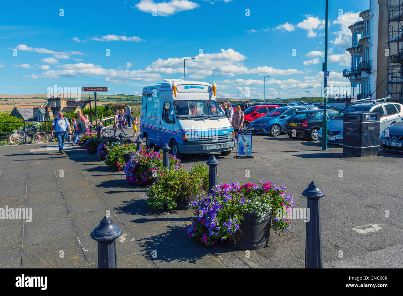 Trillo's of Whitby ice cream van at the seaside Stock Photo - Alamy