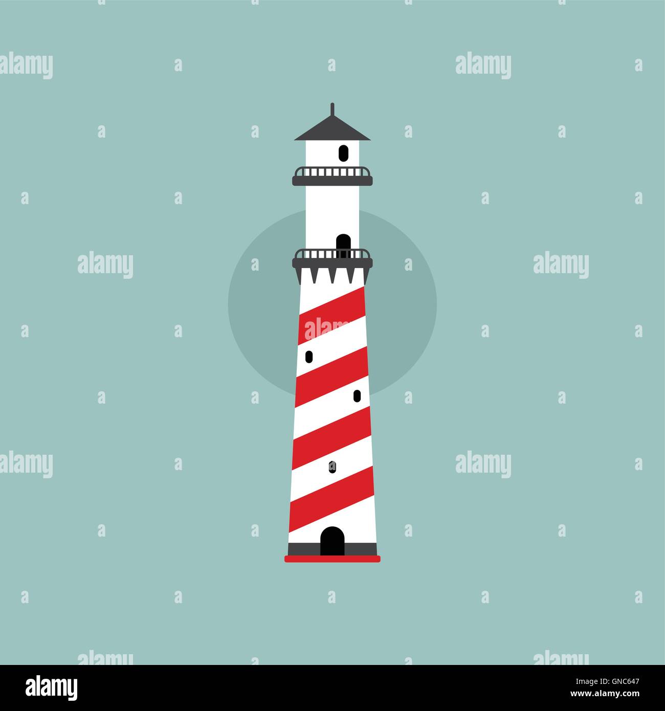 beach lighthouse flat illustration Stock Vector Image & Art - Alamy