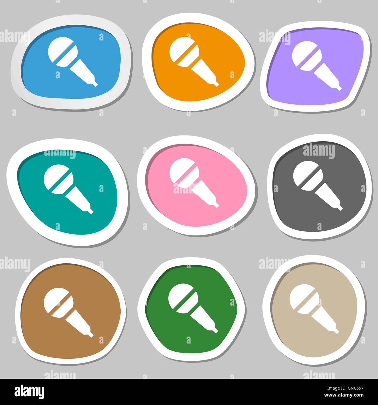 Microphone symbols. Multicolored paper stickers. Vector Stock Vector ...