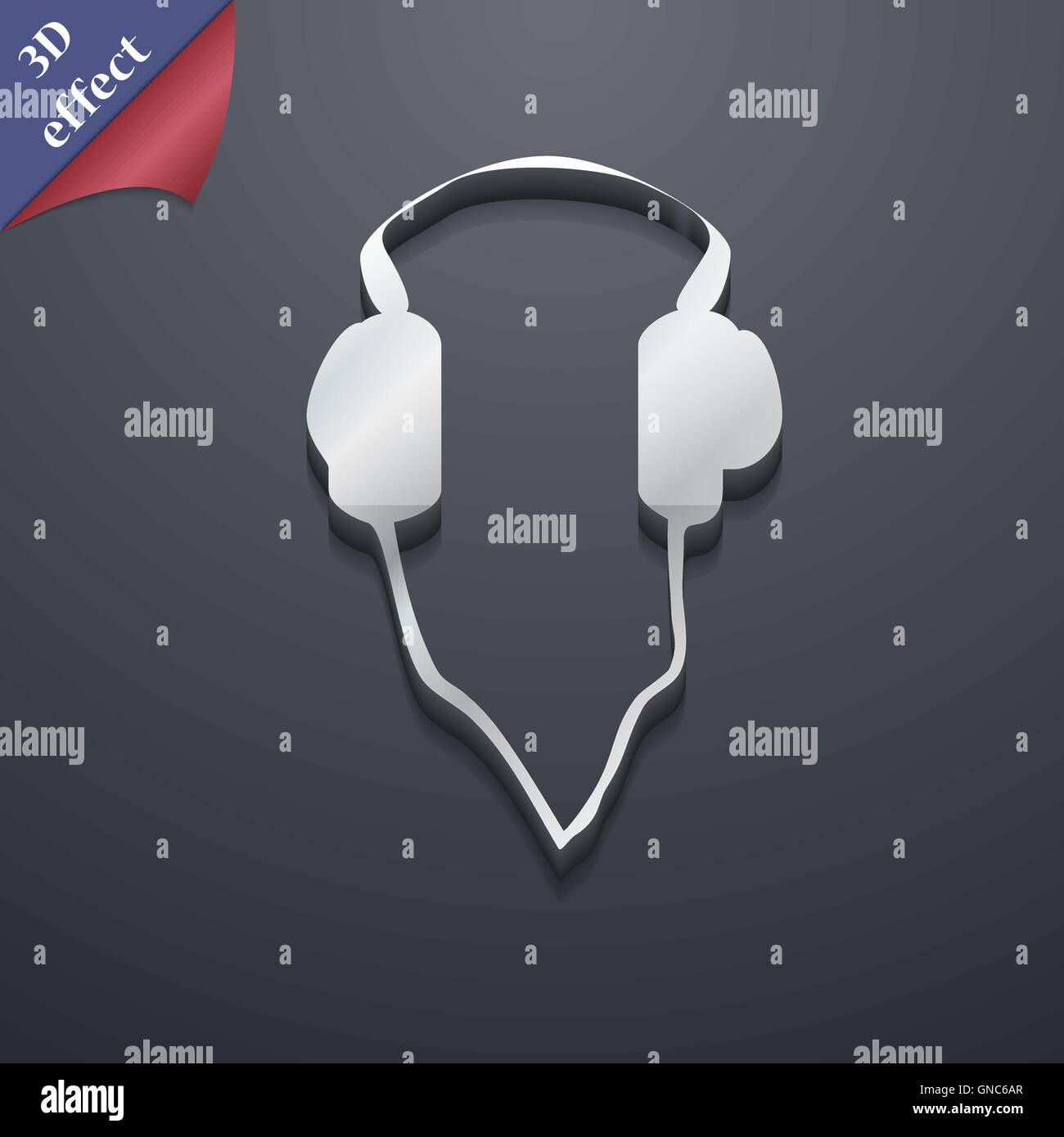 headphones icon symbol. 3D style. Trendy, modern design with space for ...