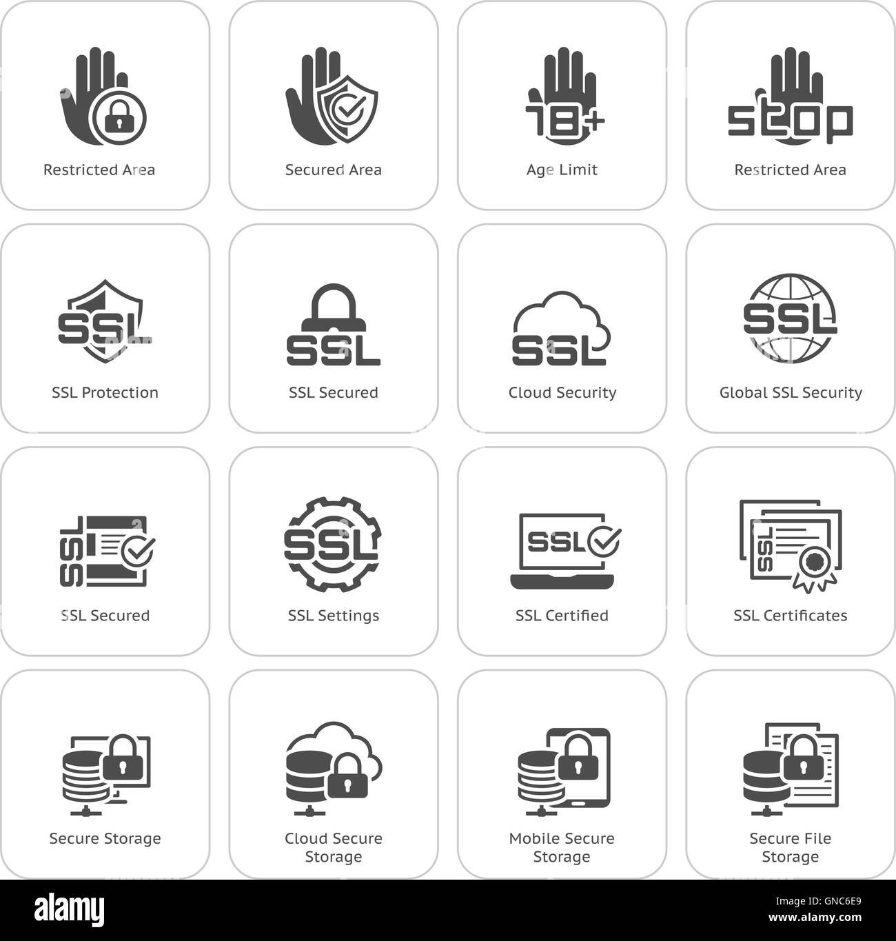 Flat Design Security and Protection Icons Set Stock Vector Image & Art - Alamy
