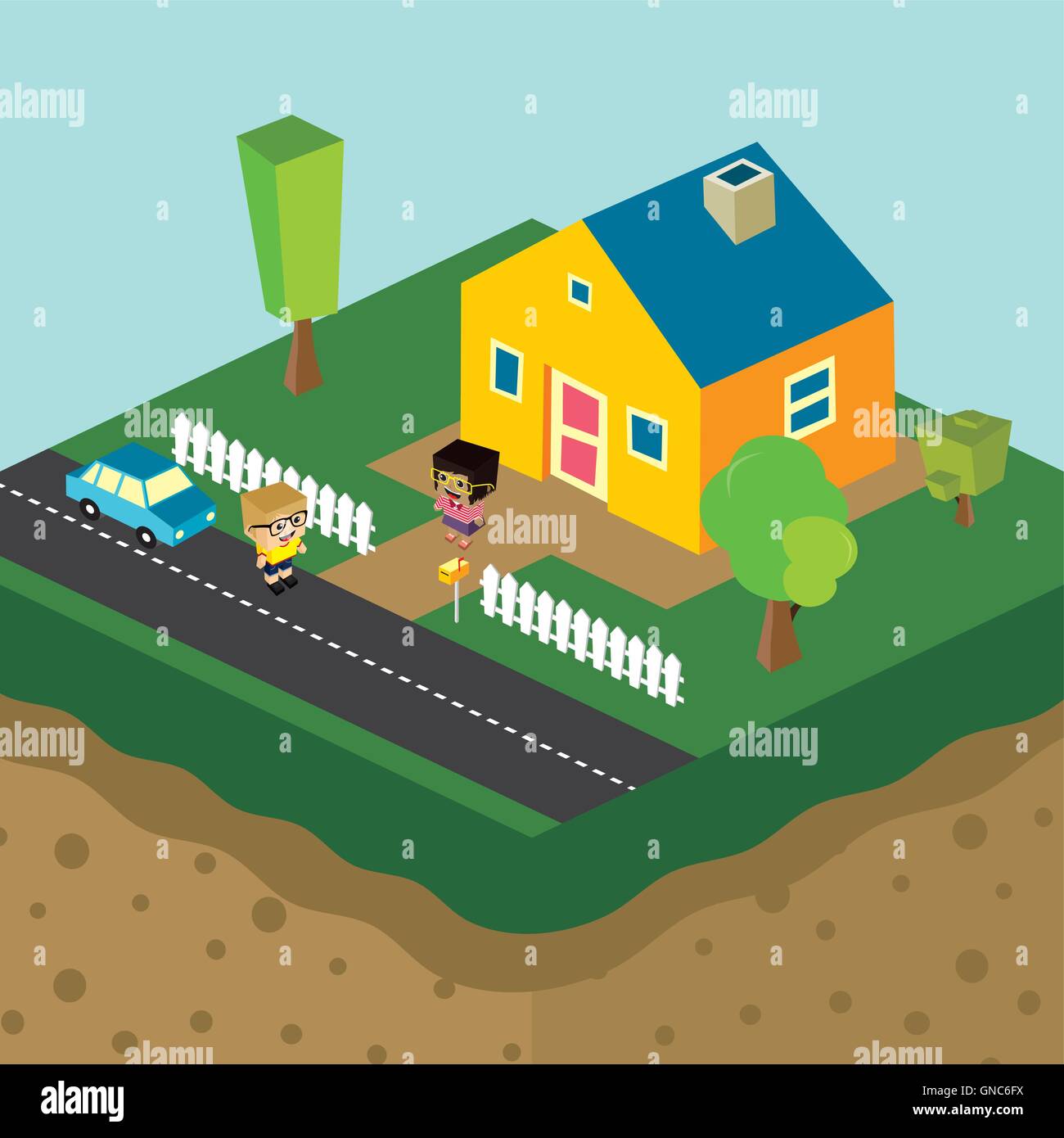 Isometric residential view cartoon theme hi-res stock photography and ...