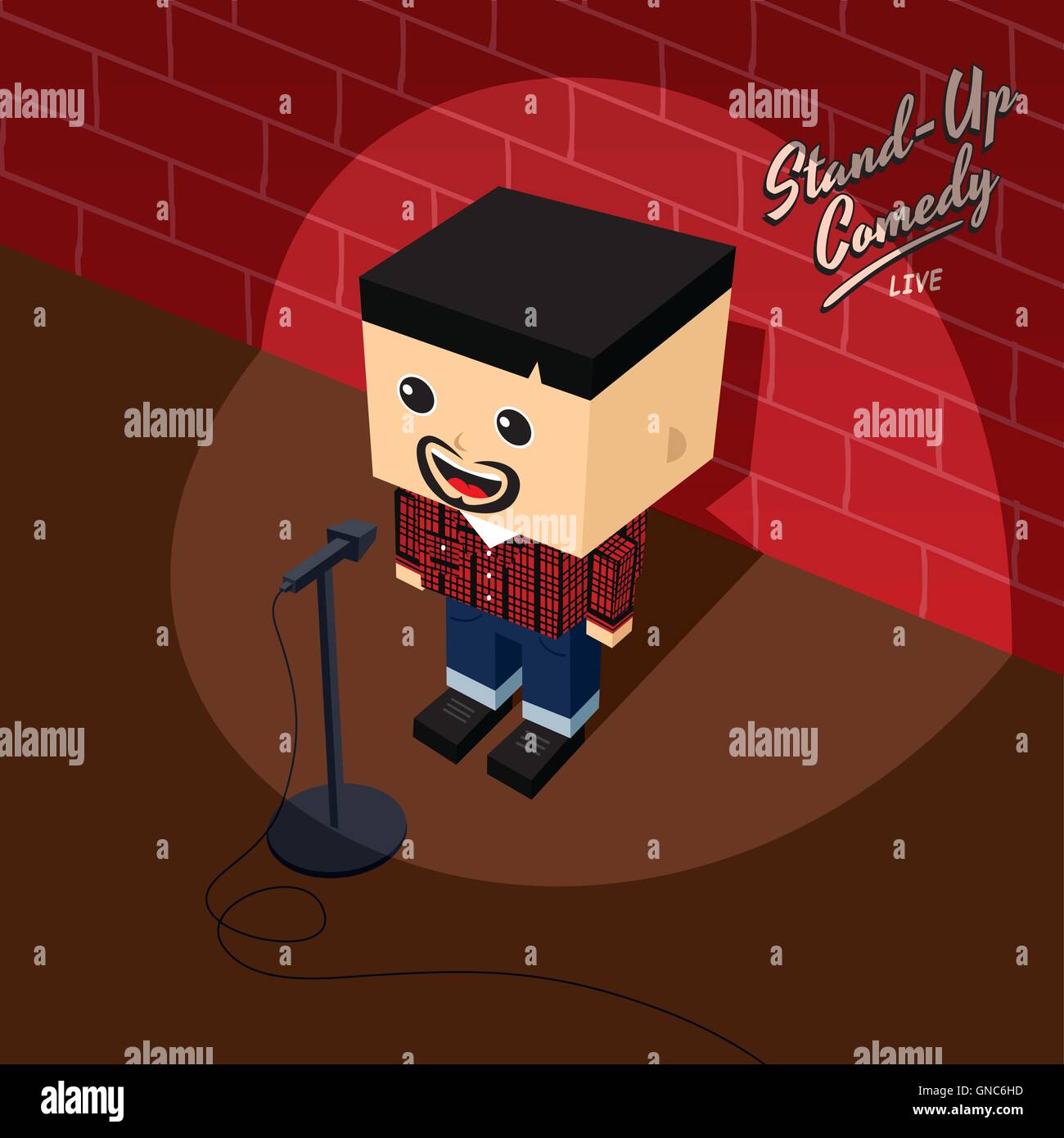 stand up comedy isometric block cartoon Stock Vector Image & Art - Alamy
