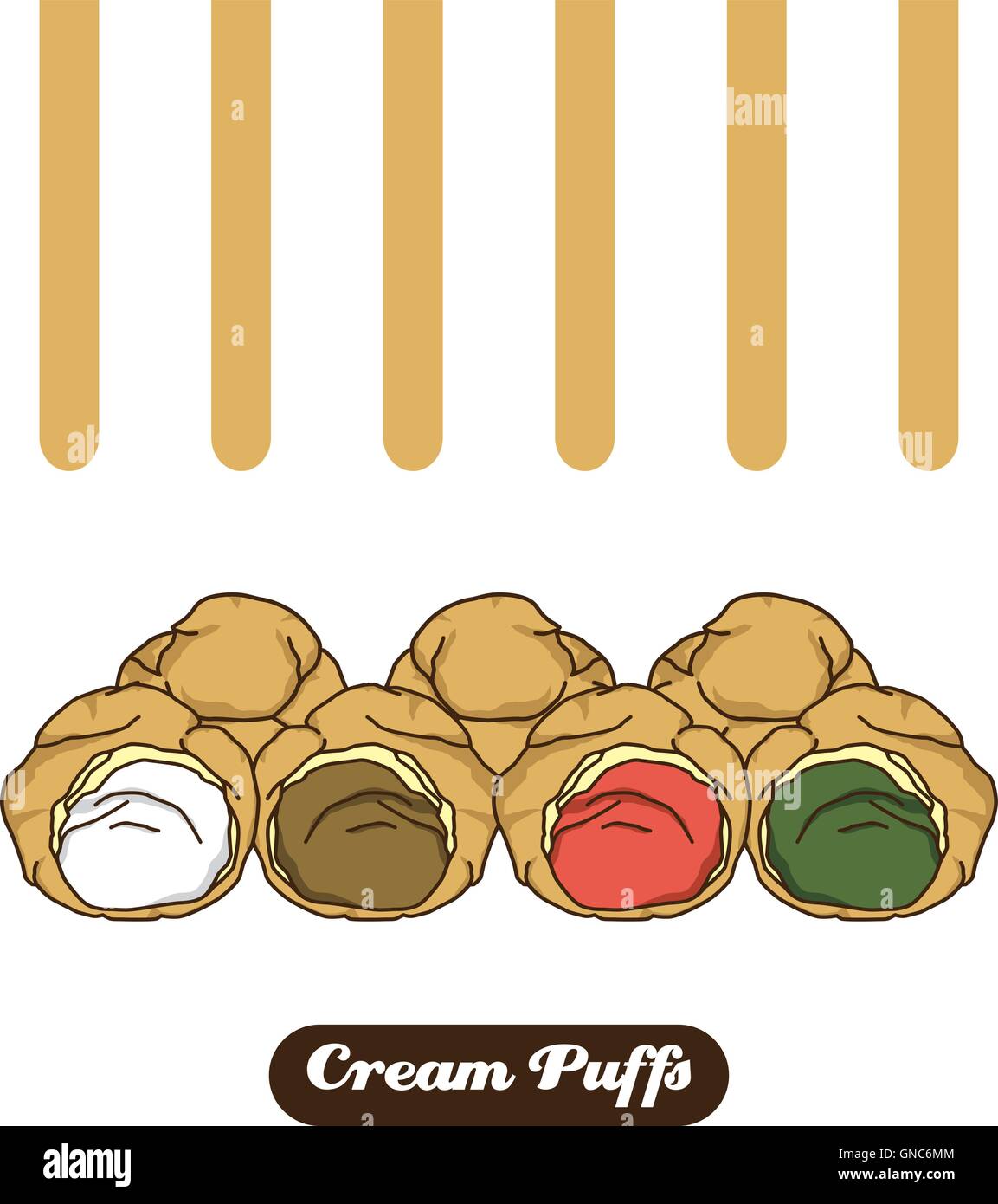 Puff pastry whipped cream Stock Vector Images - Alamy