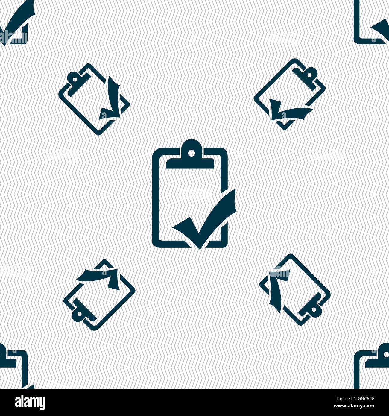 Document grammar control, Test, work complete icon sign. Seamless ...