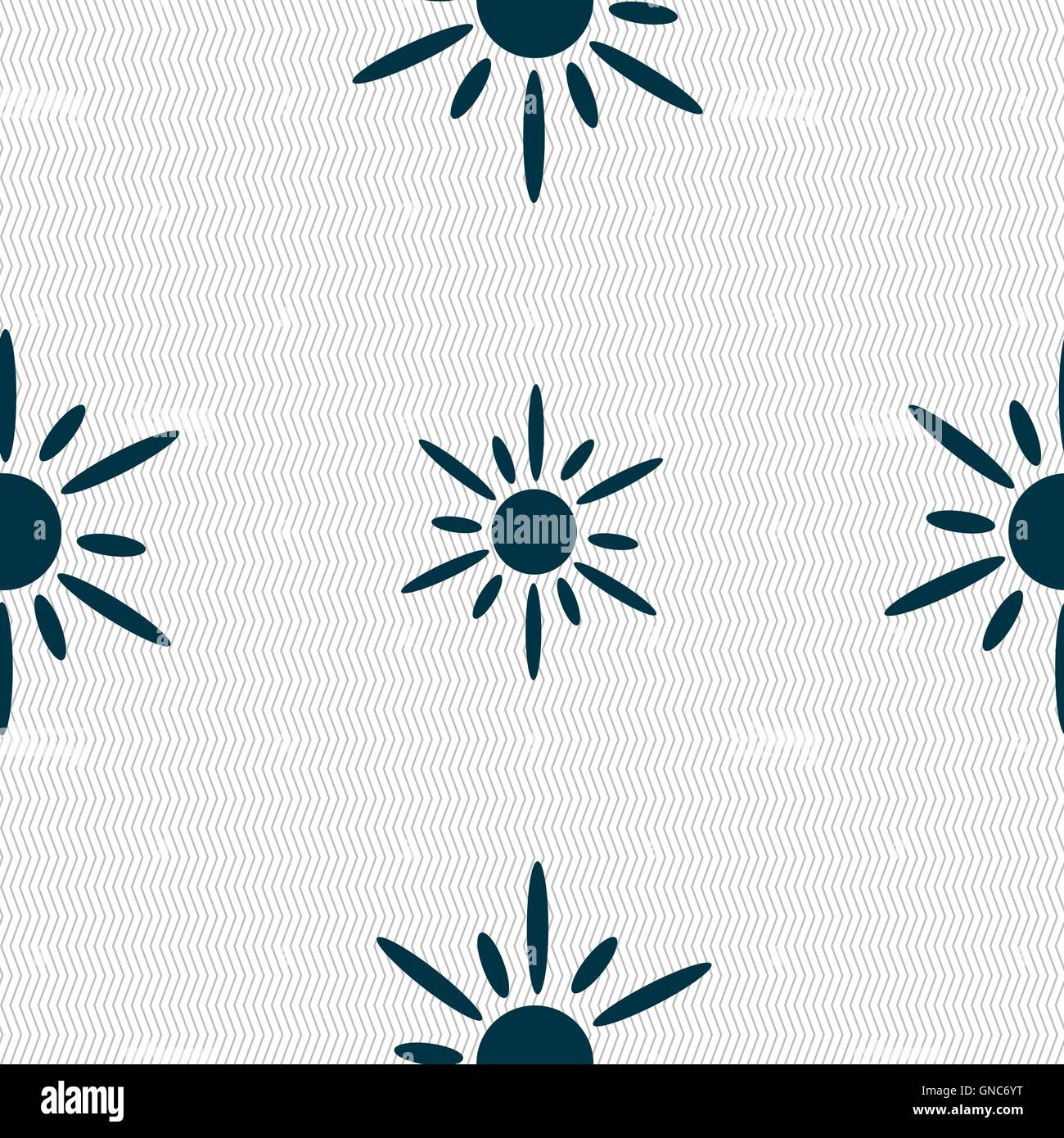 Sun icon sign. Seamless pattern with geometric texture. Vector Stock ...