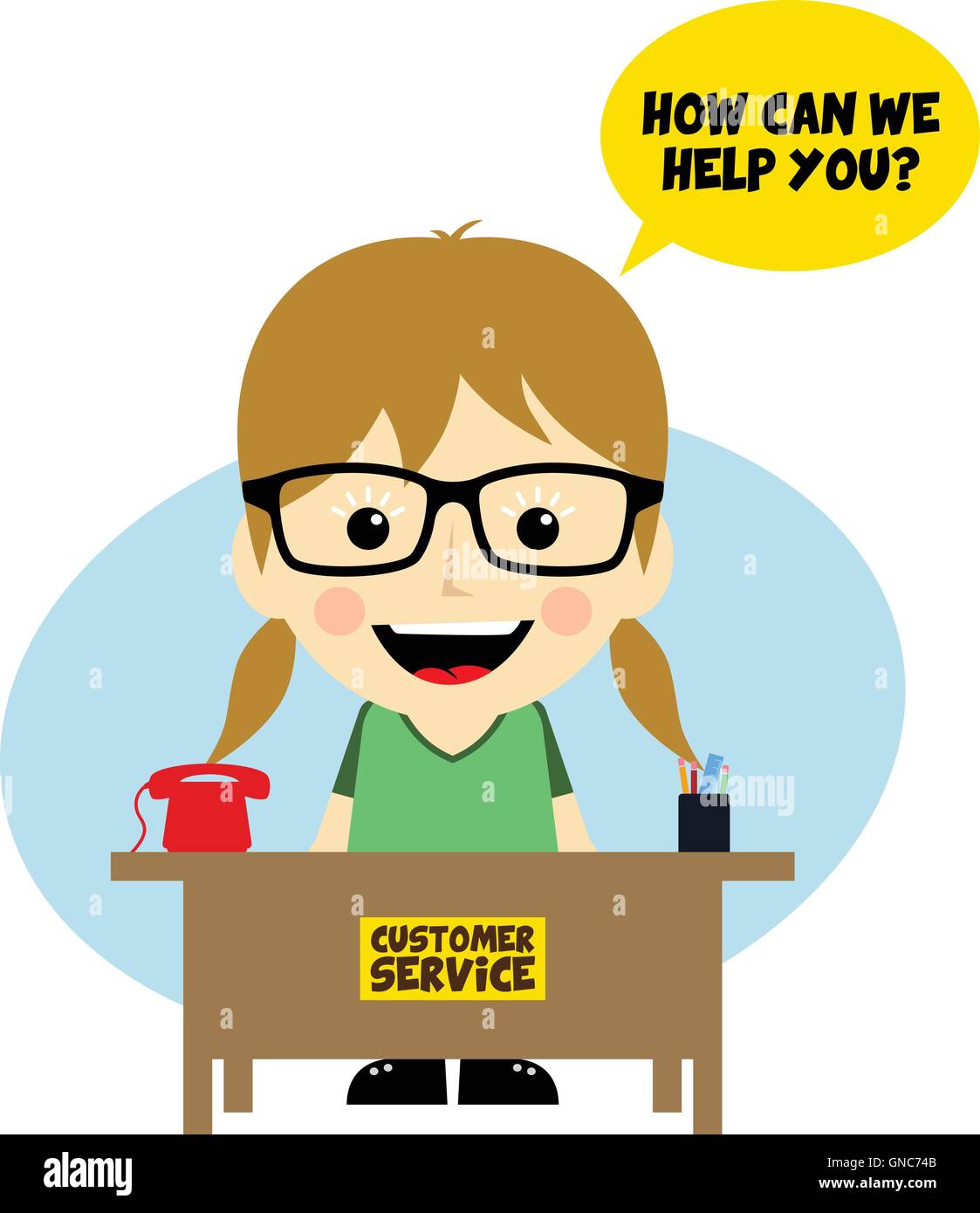Customer service desk cartoon character hi-res stock photography and ...