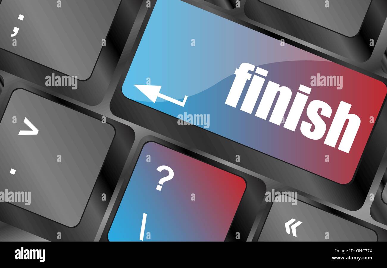 finish button on black internet computer keyboard vector . keyboard ...
