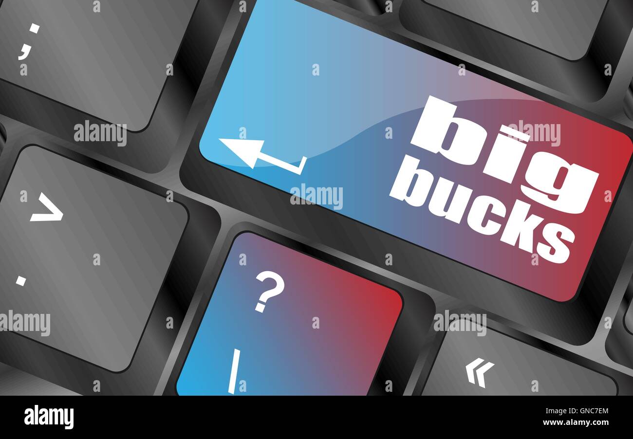 big bucks on computer keyboard key button vector , keyboard keys ...