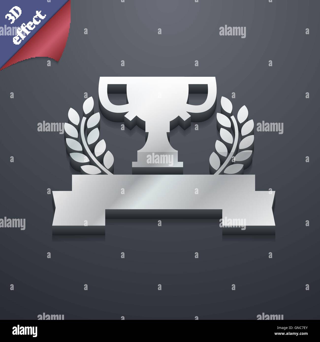Trophy Cup icon symbol. 3D style. Trendy, modern design with space for ...