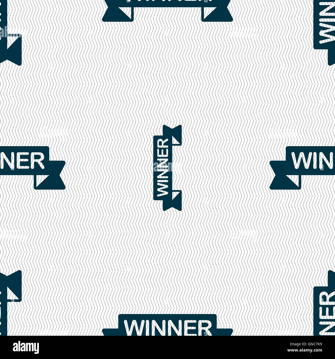 Winner icon sign. Seamless pattern with geometric texture. Vector Stock ...