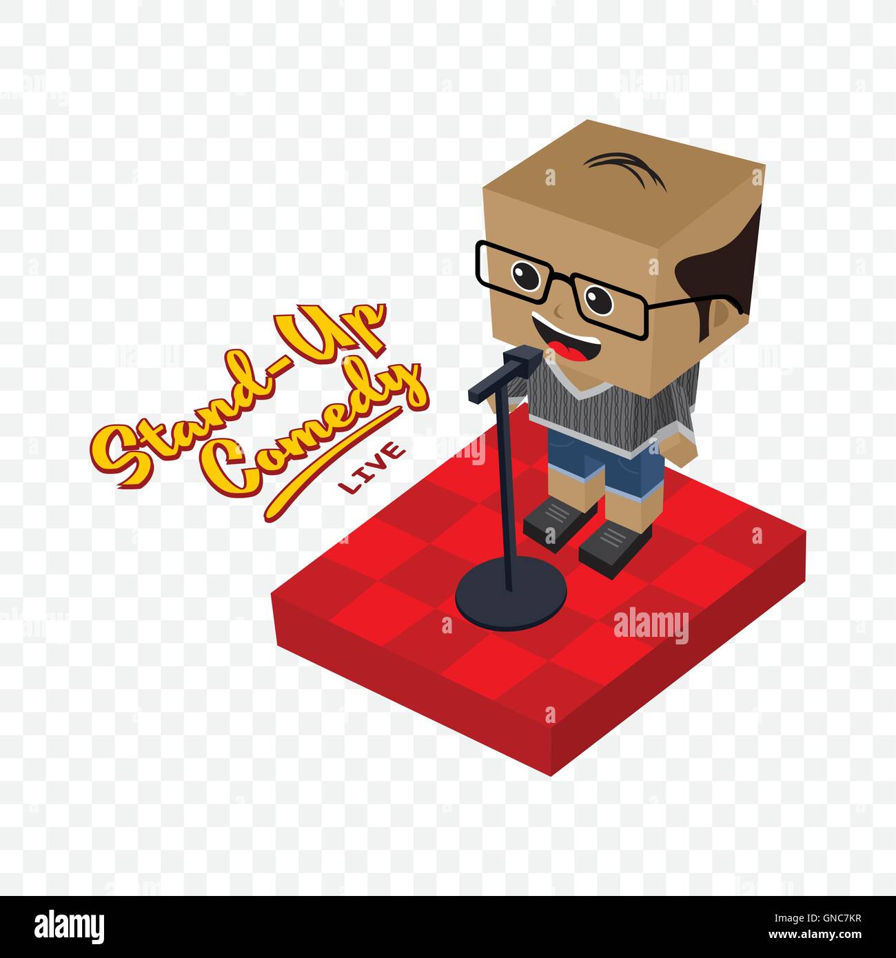 stand up comedy isometric block cartoon Stock Vector Image & Art - Alamy