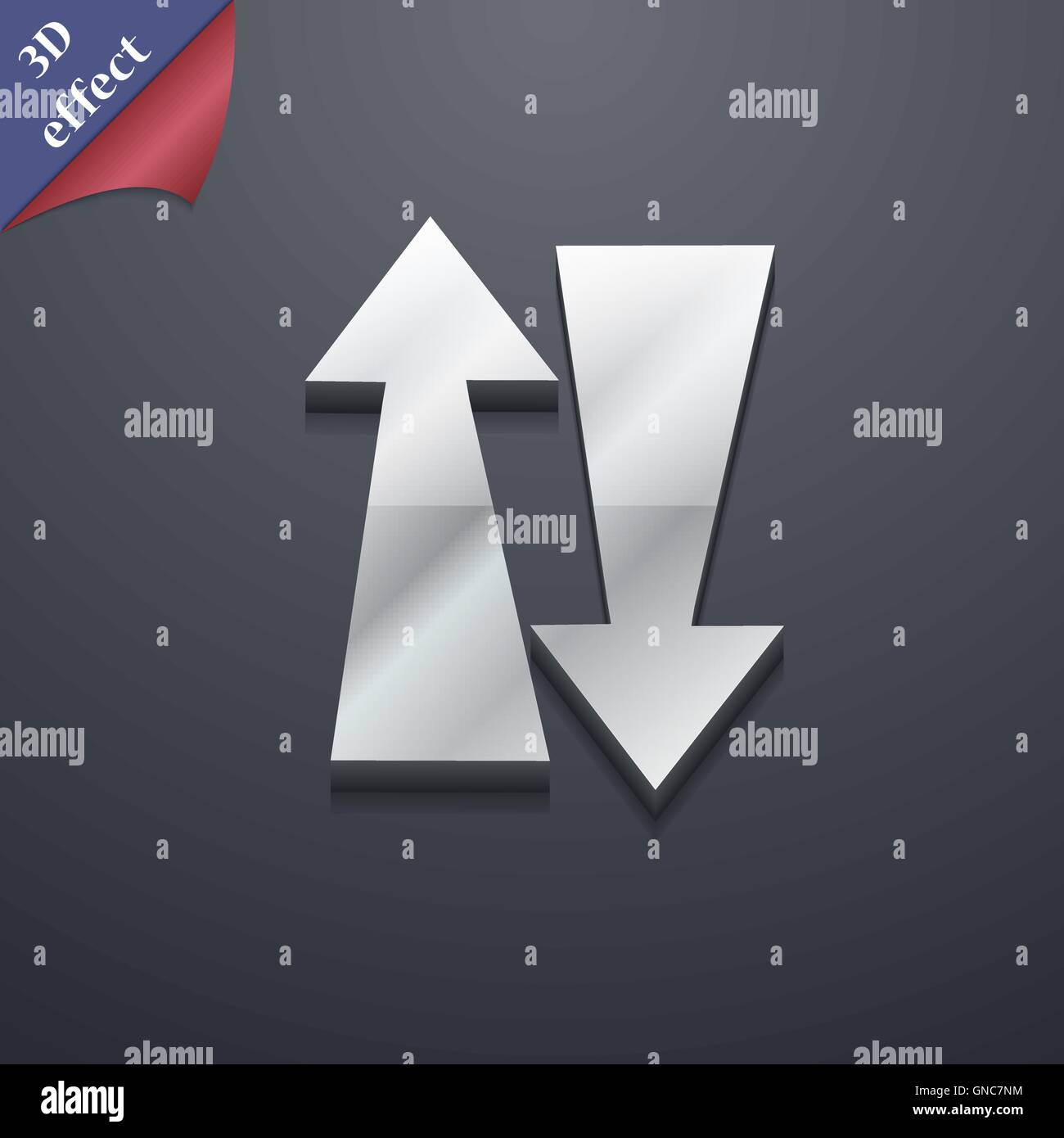 Two way traffic, icon symbol. 3D style. Trendy, modern design with ...