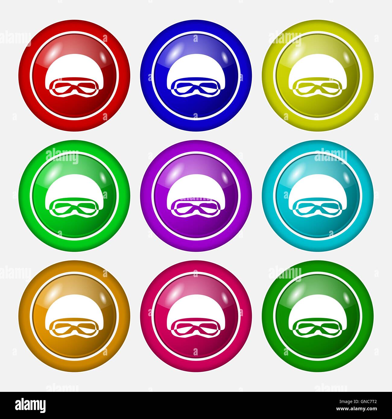 In a ski masks, snowboard ski goggles, diving mask icon sign. symbol on ...