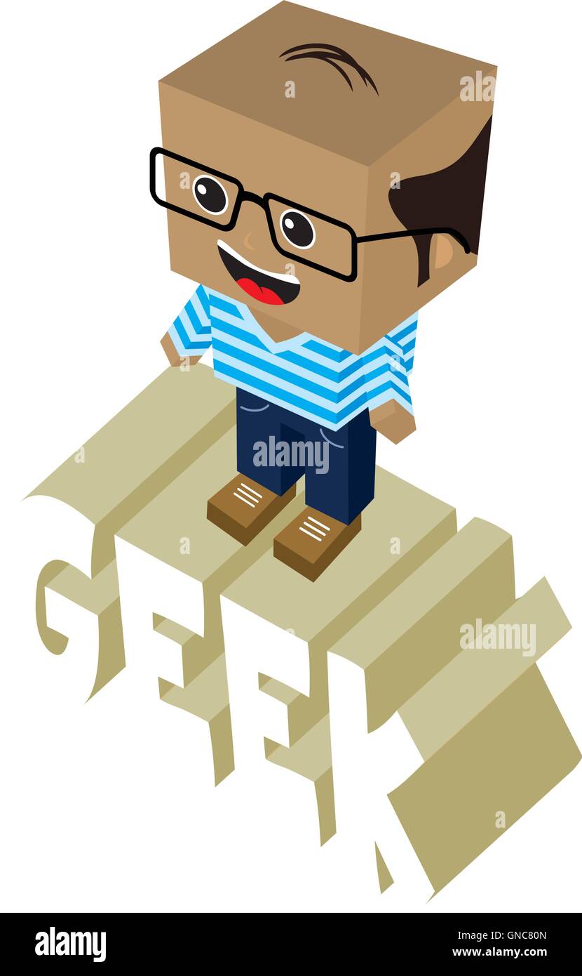 Vector illustration genius boy cartoon hi-res stock photography and ...