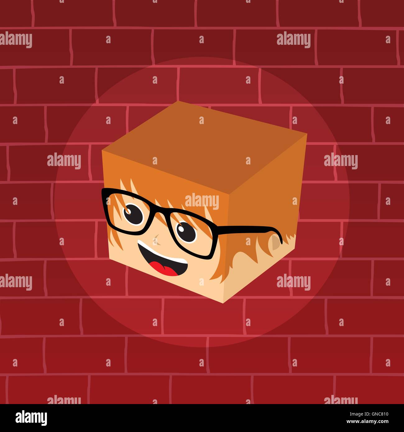 male isometric block cartoon head Stock Vector Image & Art - Alamy