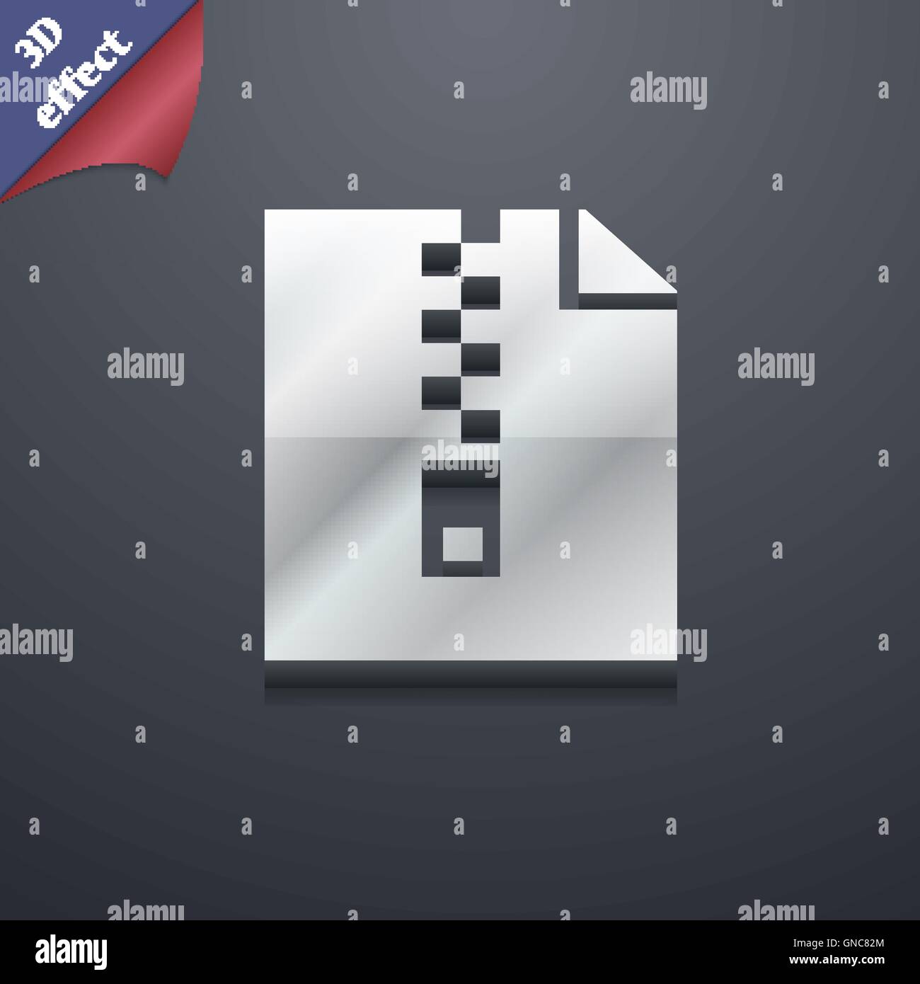 computer zip folder, archive icon symbol. 3D style. Trendy, modern ...