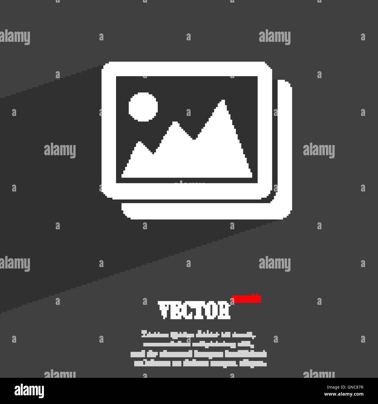 images, jpeg, photograph symbol Flat modern web design with long shadow ...