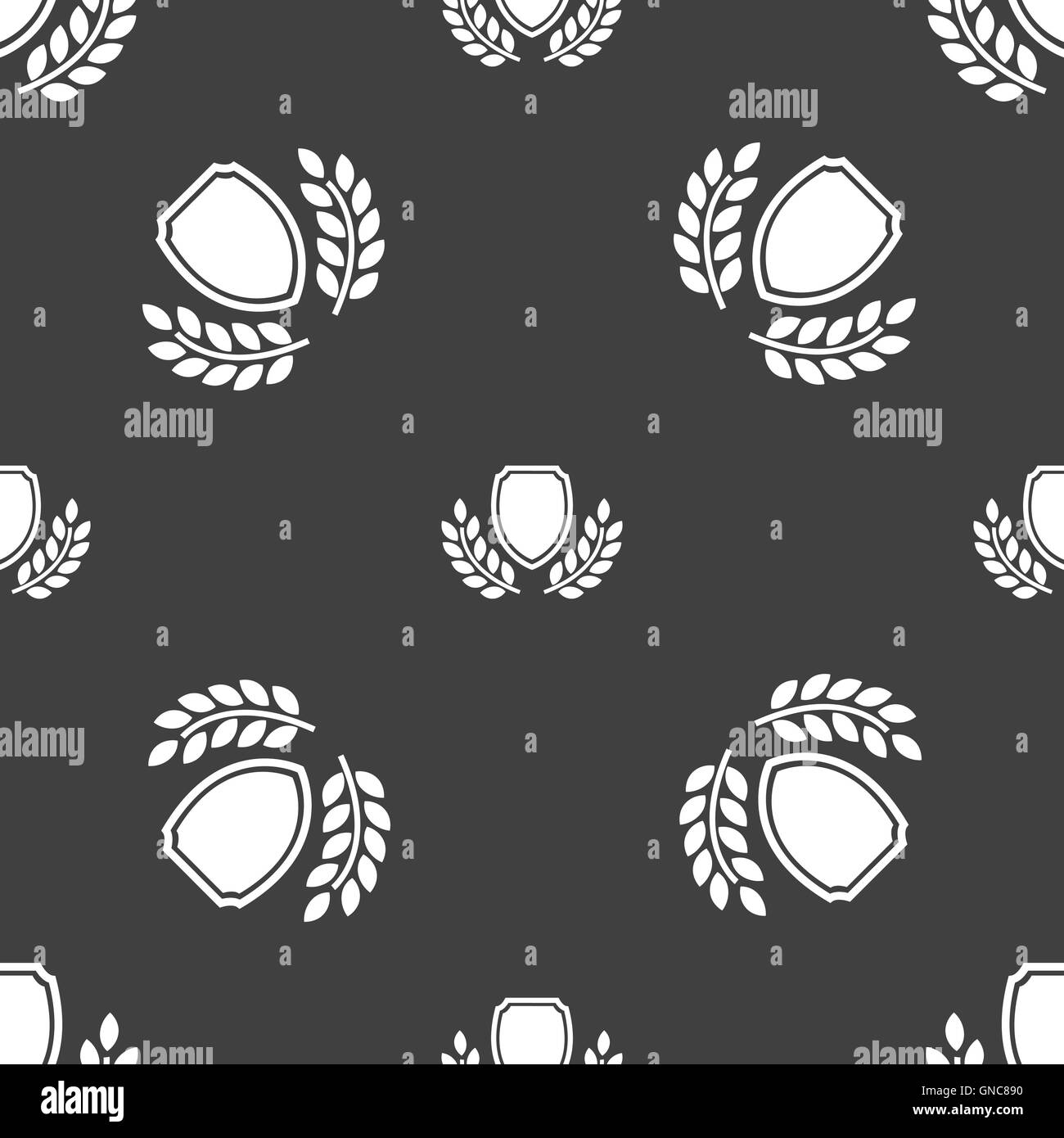 Blank award medal icon sign. Seamless pattern on a gray background ...