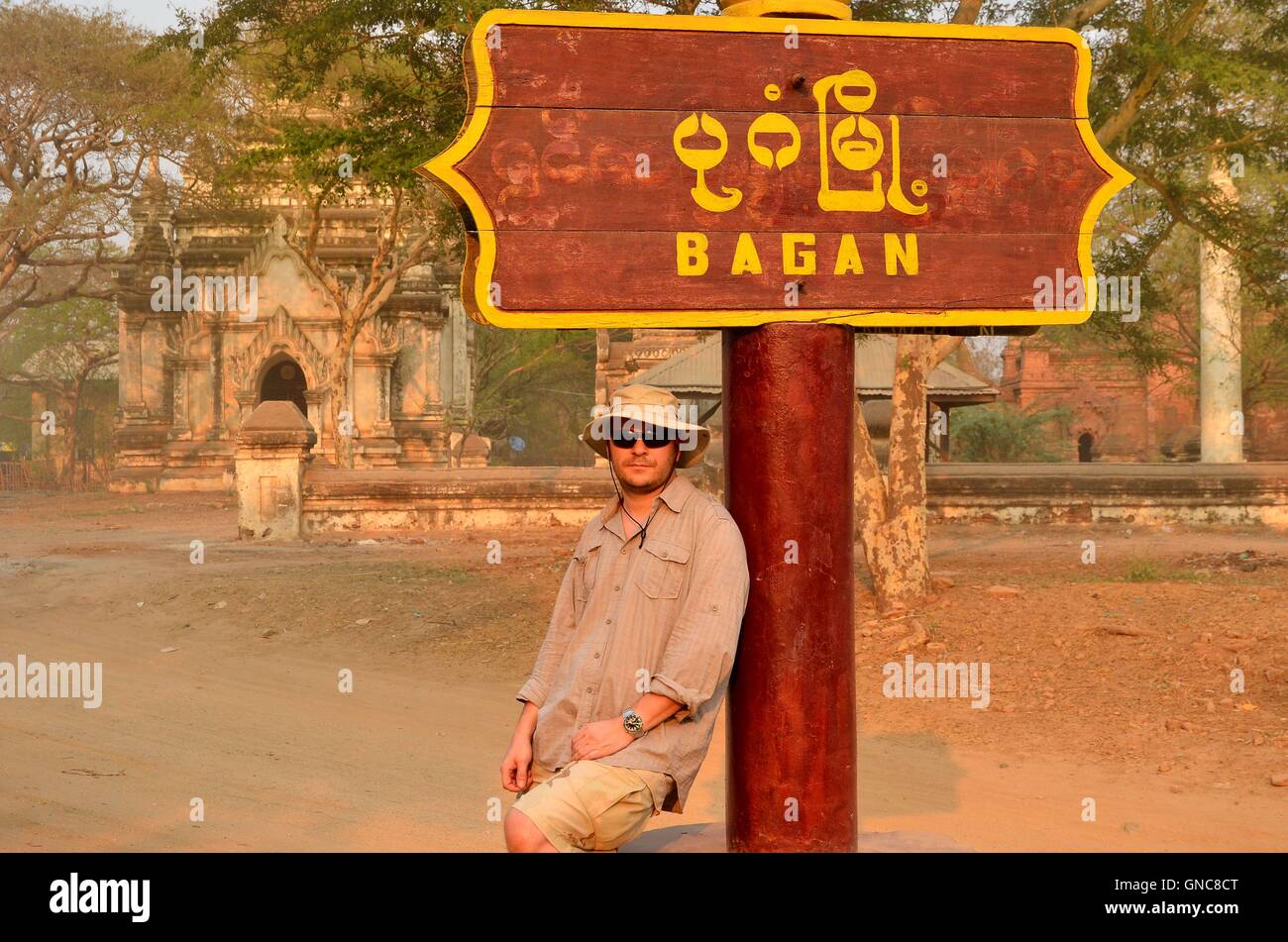 khaki men in Bagan Stock Photo - Alamy
