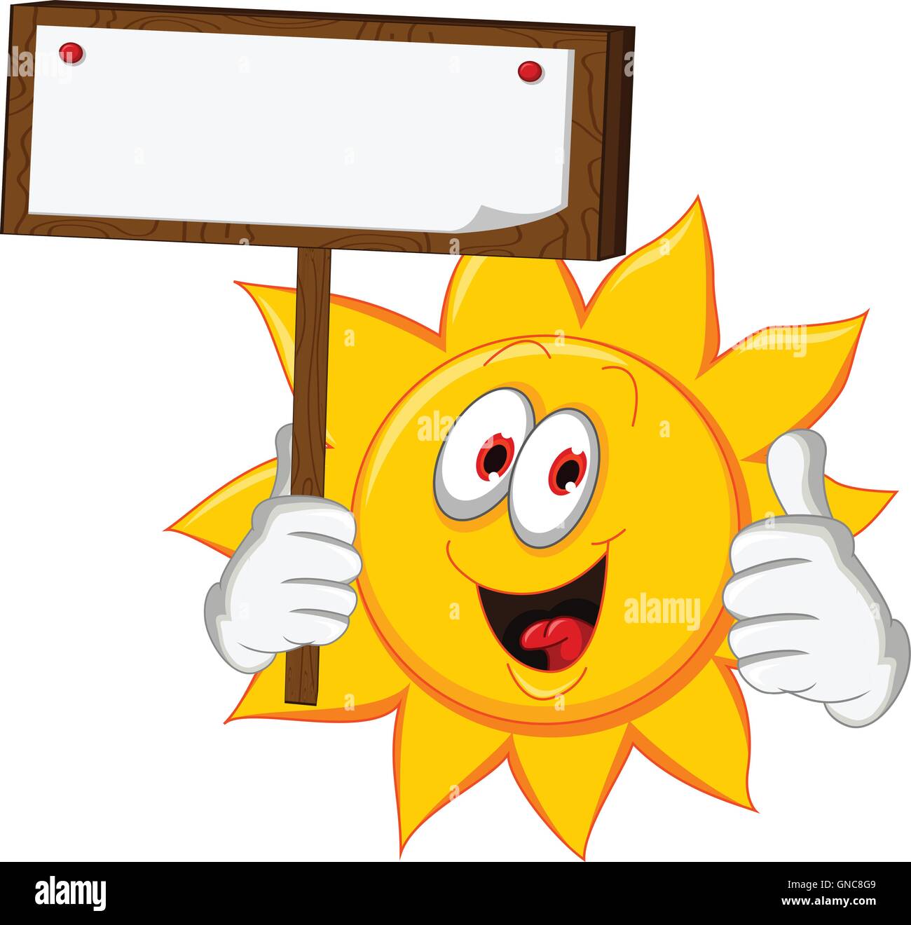 sun cartoon holding blank board Stock Vector Image & Art - Alamy