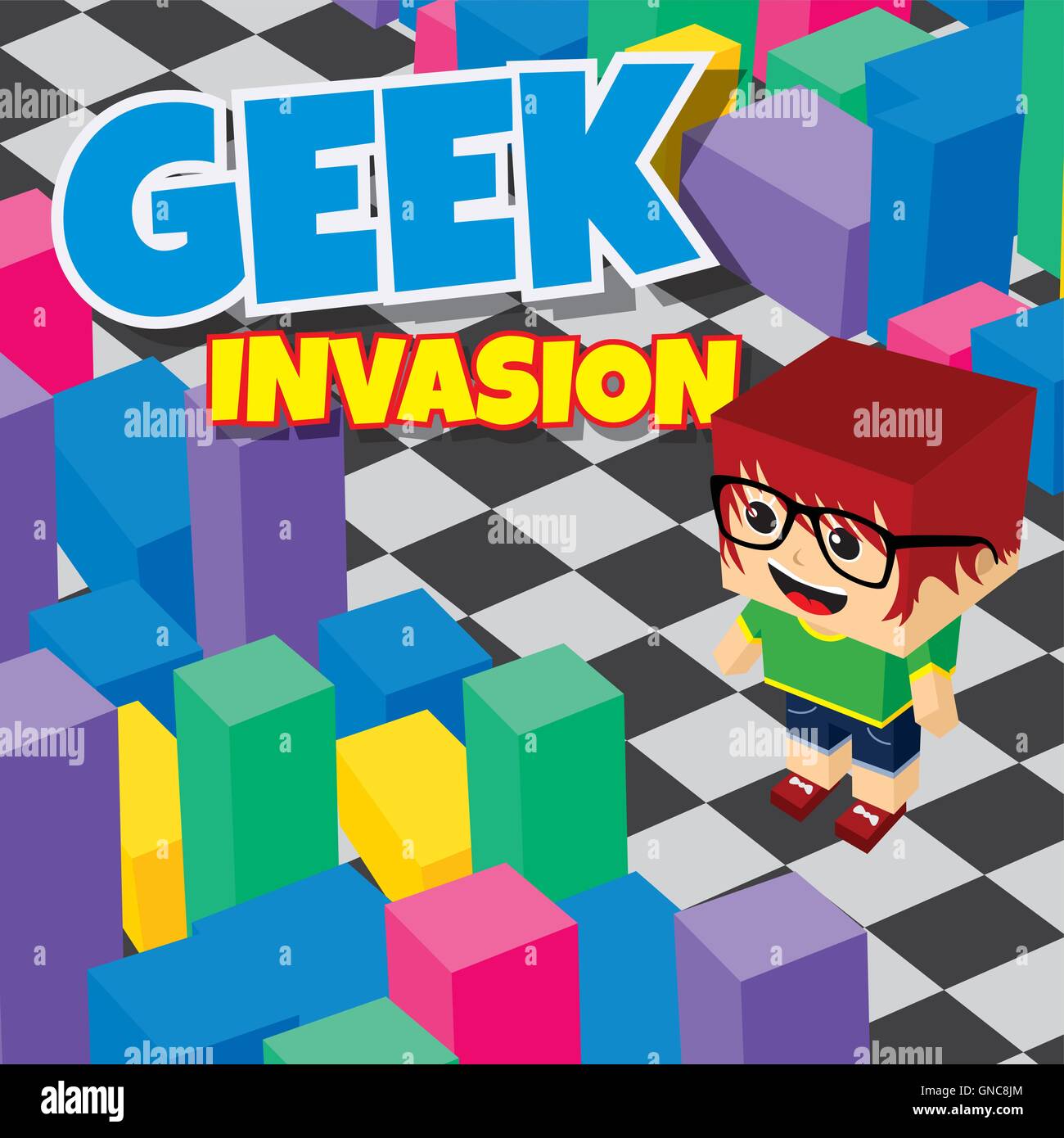 geek boy invasion video game asset isometric Stock Vector Image & Art ...
