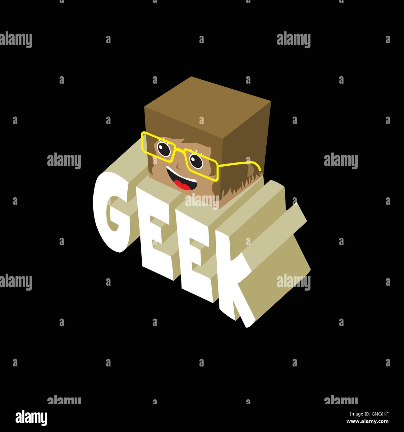 isometric female geek cartoon character Stock Vector Image & Art - Alamy