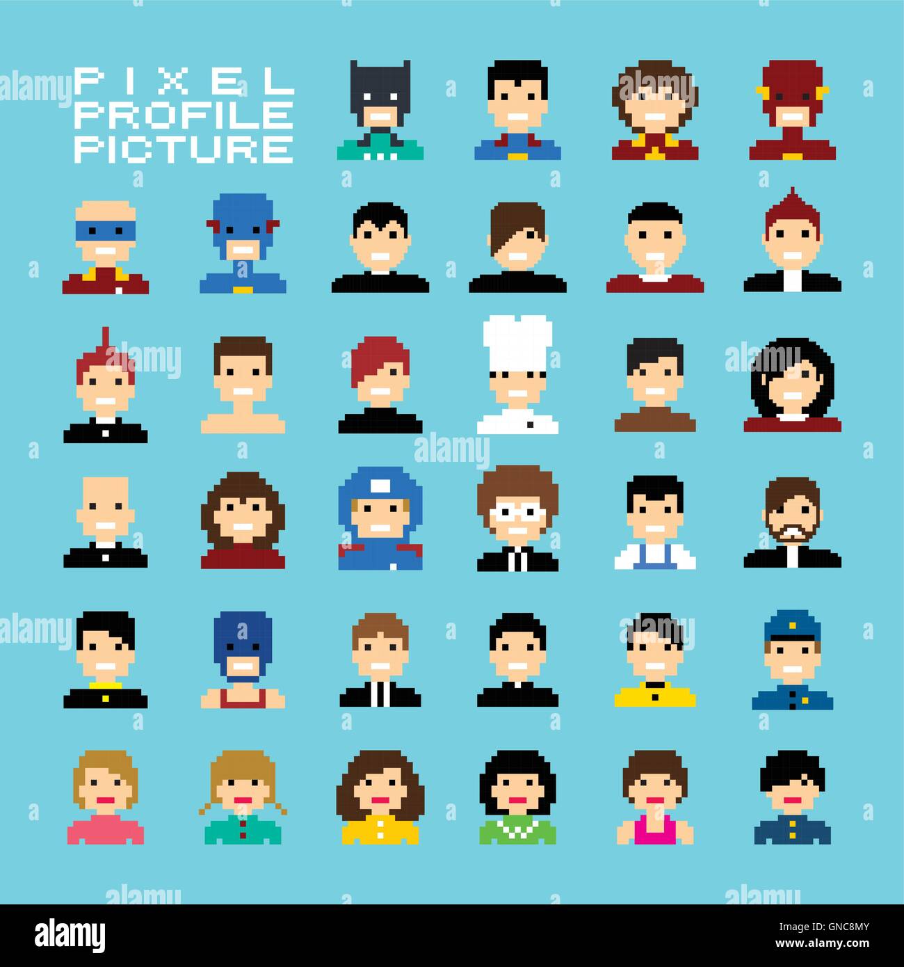 pixel people avatar set Stock Vector Image & Art - Alamy