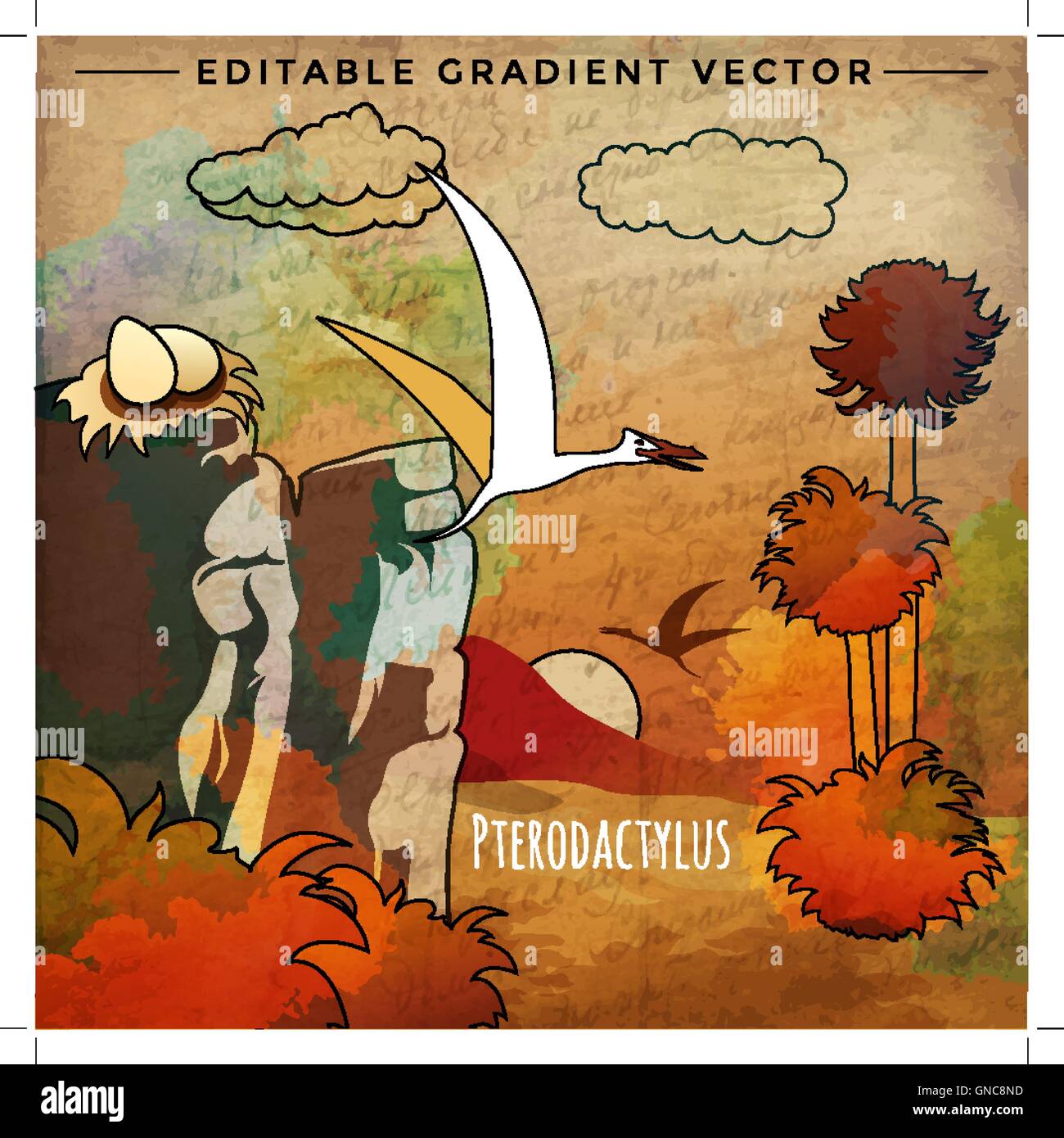 Dinosaur in habitat illustration pterodactyl Cut Out Stock Images ...