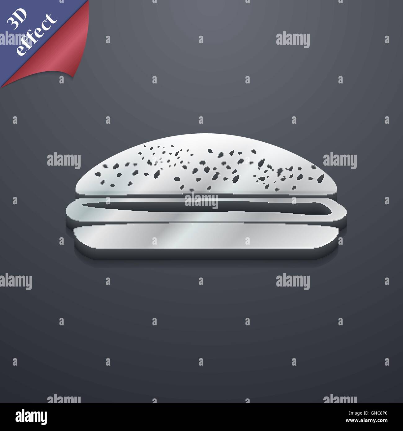 Burger, hamburger icon symbol. 3D style. Trendy, modern design with ...